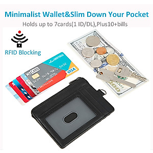 UTreers Chain Wallet Men Minimalist RFID Wallet Biker Trucker Travel Badge Holder Zipper