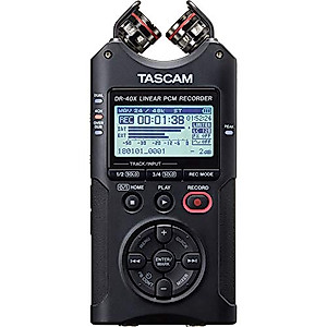 Tascam DR-40X Four-Track Digital Audio Recorder with 16GB Memory Card Bundle