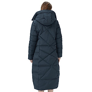 Orolay Women's Puffer Down Coat Winter Maxi Jacket with Hood Navy XL