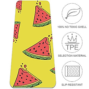 Yoga Mat, Yoga Mats for Home Workout, Workout Mat, Exercise Mats, Pilates Mat, Food Fruit Watermelon
