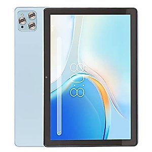 Naroote Tablet PC, 5GWIFI 10in Tablet 1960x1080 IPS HD Large Screen for Daily (Blue)