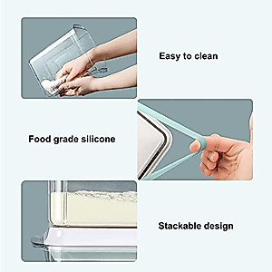 Cozey Daily Formula Dispenser Container with Scraper Pop Up Food Container Airtight 600g 1700ml - Updated Design, Rectangle