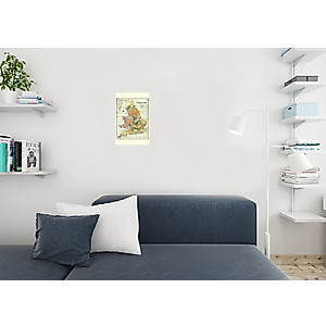 England and Wales 19th Century Antique Style Map Cool Wall Art Print Poster 12x18