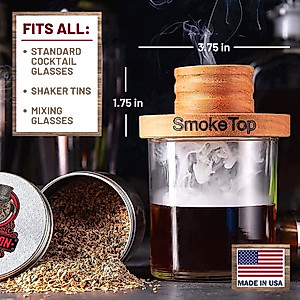 SmokeTop Cocktail Smoker Kit, Torch, 90ML Butane, 4 Pack (Cherry, Hickory, Maple, and Oak) Wood Chips - Cocktail Smoker Kit & Chips