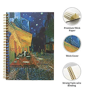 4 Pack A5 Van Gogh Notebooks Thick Superhard Cover Spiral Notebooks Hardcover Spiral Journals Spiral Bound Journal 8.3"x 6.3" College Ruled 4x160 Pages 100GSM Supplies for School Office Gifts