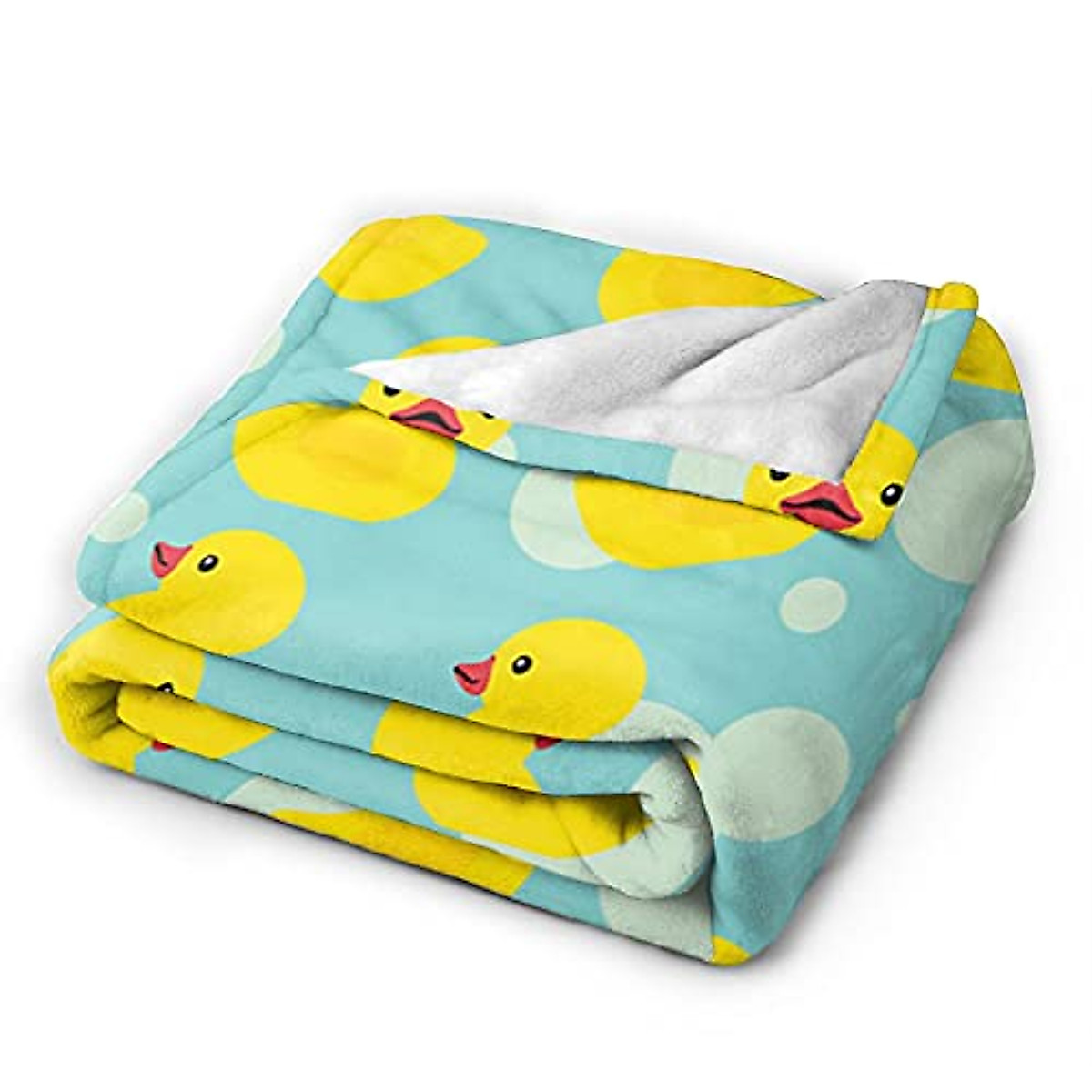 Yellow Cartoon Duck Flannel Fleece Throw Blankets for Bed Sofa Living Room Soft Blanket Warm Cozy Fluffy Throw Plush Blanke