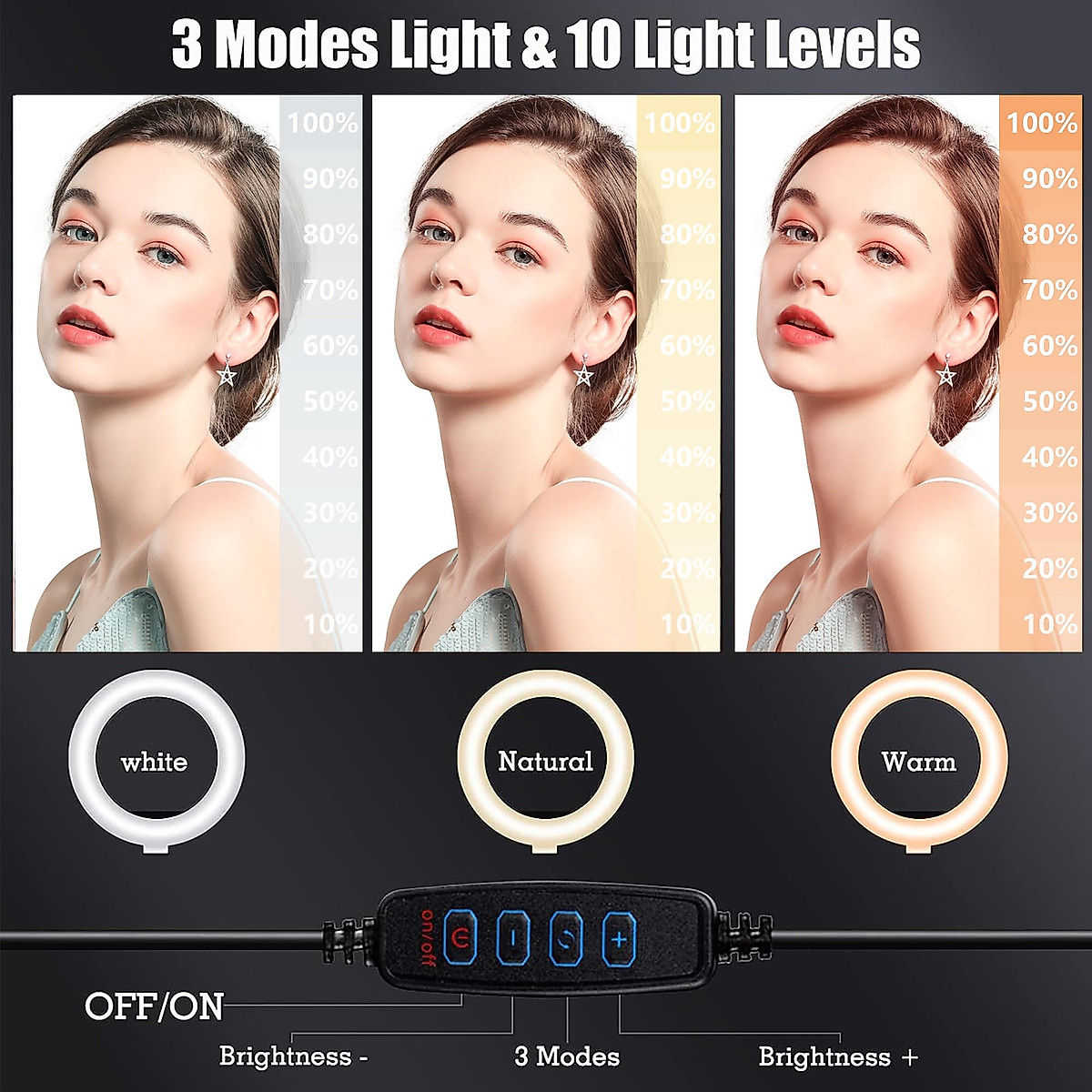 Asltoy Projector Tripod Stand with Wheels Adjustable Height Laptop Tripod Stand with LED Ring Light Carrying Bag 2 Shelves Mouse Tray Phone Holder Projector Music Stand Portable Laptop Floor Stand