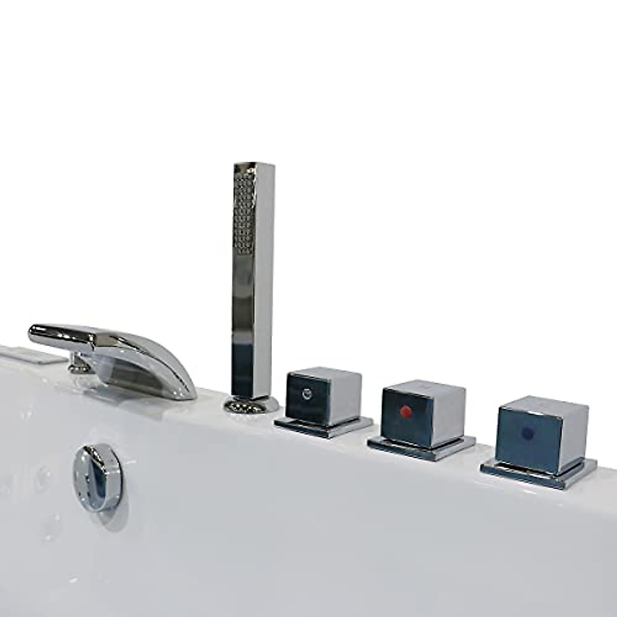 DECORAPORT 68 Inch 1 Person Whirlpool Air Bubble Infusion Hydro-massage Bathtub with Control Panel,Air jets with Light (D-DK-Q408)