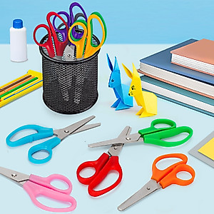 100 Pack Kids Scissors, 5 Inch Bulk Scissors for School, Blunt Tip Scissors for Child Student Teacher, Kids Safety Scissors for Preschool Classroom Office Home, School Supplies Craft Cutting Paper