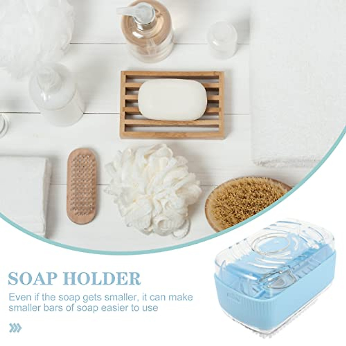 LIFKOME Foaming Soap Box with Soap Dish Multifunctional Soap Box Holder with Roller Brush Soap Tray Soap Saver Case for Travel Bathroom Kitchen Soap Storage Laundry Box