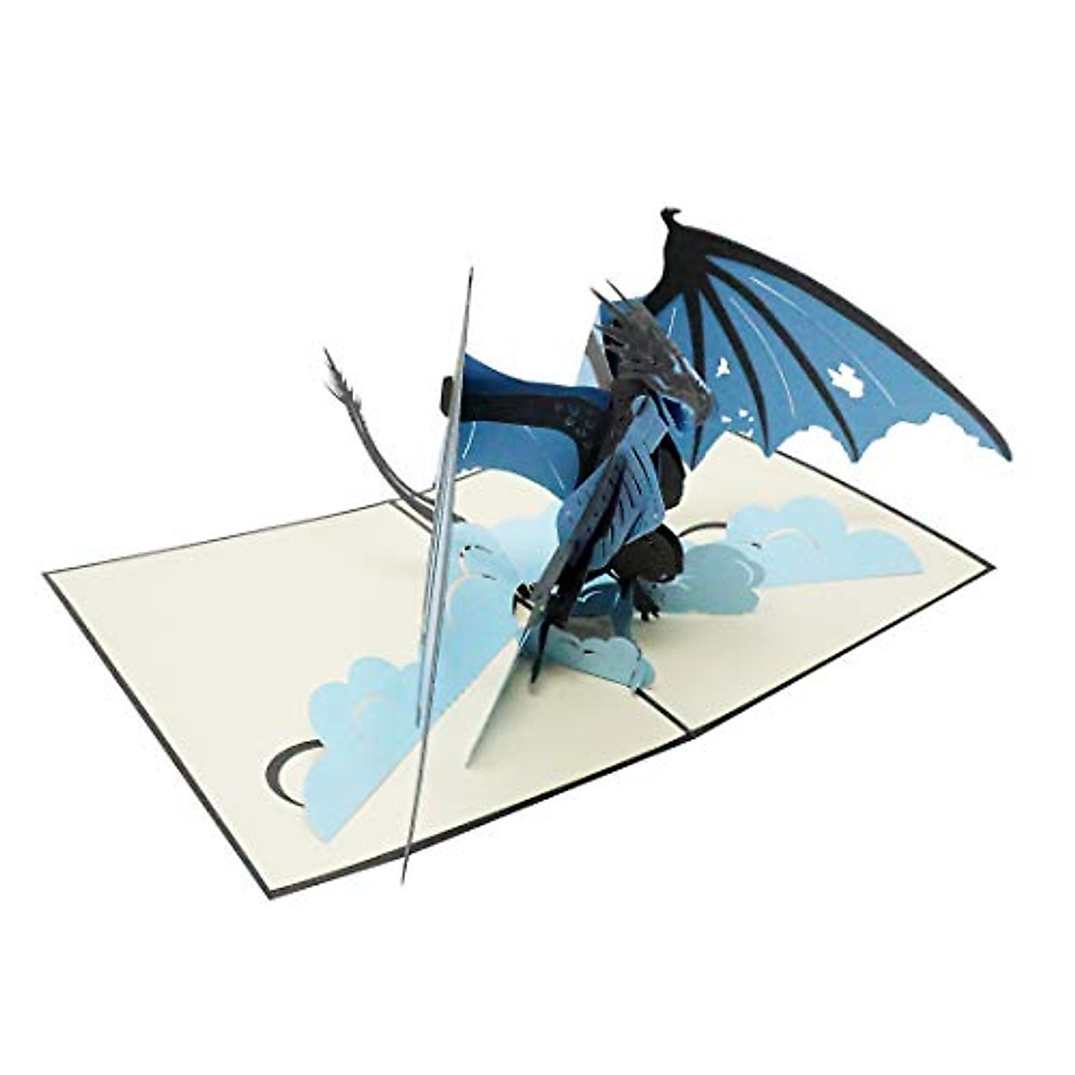 Ice Dragon - 3D Pop Up Greeting Card For All Occasions - Birthday, Love, Christmas, Goodluck, Congrats, Get Well - Blank Inside for Personalized - Amazing, Fun, Happy Gift - Thick Envelope, Fold Flat