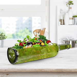 Zerodeko Glass Serving Bowl Molecular Cuisine Plate Wine Bottle Shaped Food Dish Dip Chiller Bowl Ice Chilled Bowl Dip Salad Server Snacks Bowl for Home Restaurant