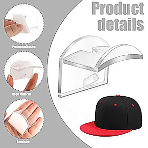 BESARME 12 Pack Hat Hangers for Wall, Minimalist Hat Rack Design, Strong Hat Hooks for Wall Hat Holder Adhesive Hat Organizer for Baseball Caps, No Drilling, Stocking Stuffers Gift for Men(Clear)