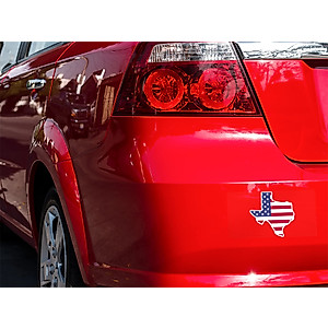 Car Bumper Sticker Magnet Sign - 5x5 in. Refrigerator Tool Box Magnets Texas State Map American USA Flag