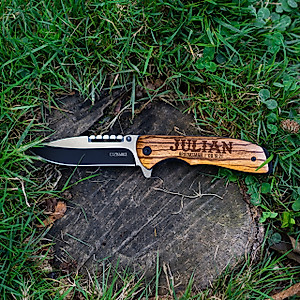 Lara Laser Works Set of 6 - Personalized Pocket Knife for Groomsmen, 16 Font - Groomsman Gifts for Wedding, Groomsmen Proposal Gifts - Custom Engraved Pocket Knives