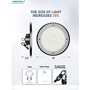 Upgrade 350w Led Shop Lights, 6 pack Super Bright 52500lm 5000k Ufo Led High Bay Light, High Bay Led Shop Lights With Us Plug 5' Cable,Led Shop Light For Garage Workshop Factory Barn Gym Warehouse