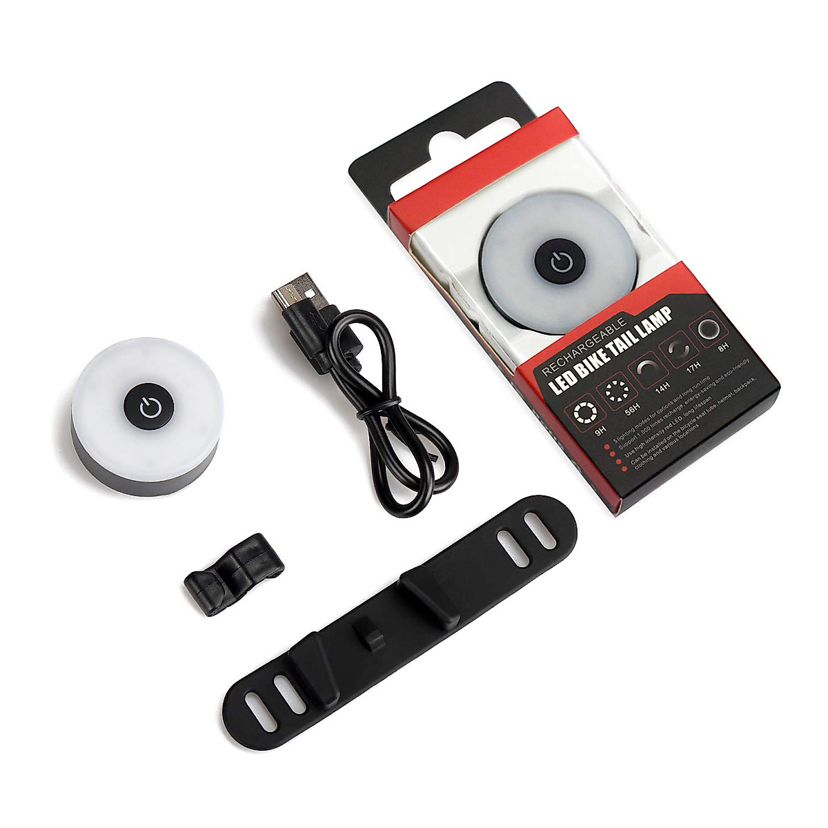 USB Rechargeable LED Bike Tail Light – Daffodil LEC500 - Bright Cycling Safety Flashlight, 5 Lighting Modes, Waterproof Bicycle Light