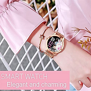 K KAIMORUI Smart Watch for Women IP68 Waterproof Smart Watches Heart Rate Fitness Watch Pedometer Female Smartwatch Activity Tracker for Andriond iOS Phones (Gold Diamond)