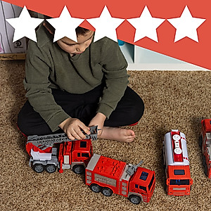 Altoi Fire Truck Toy for Kids and Toddlers- Kids Toy Trucks for Pretend Play- Fire Rescue Toy- Fire Fighting Truck Toys- Vehicle Toys