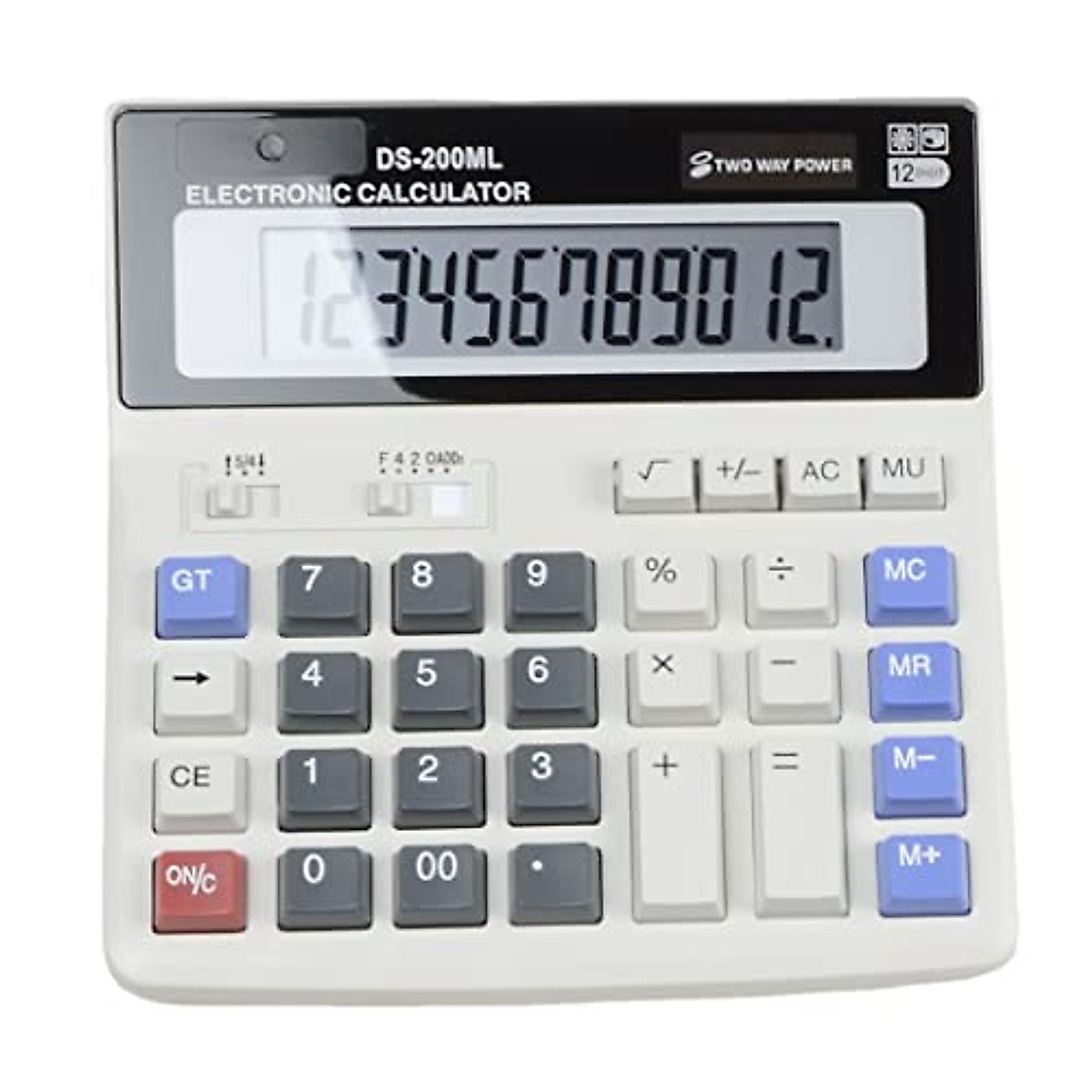 Large Button Desktop Calculator, Two Way Power Calculators Desktop,12 Digit Calculator, Large Screen Clear Display, Easy to Press As A Desk Calculator
