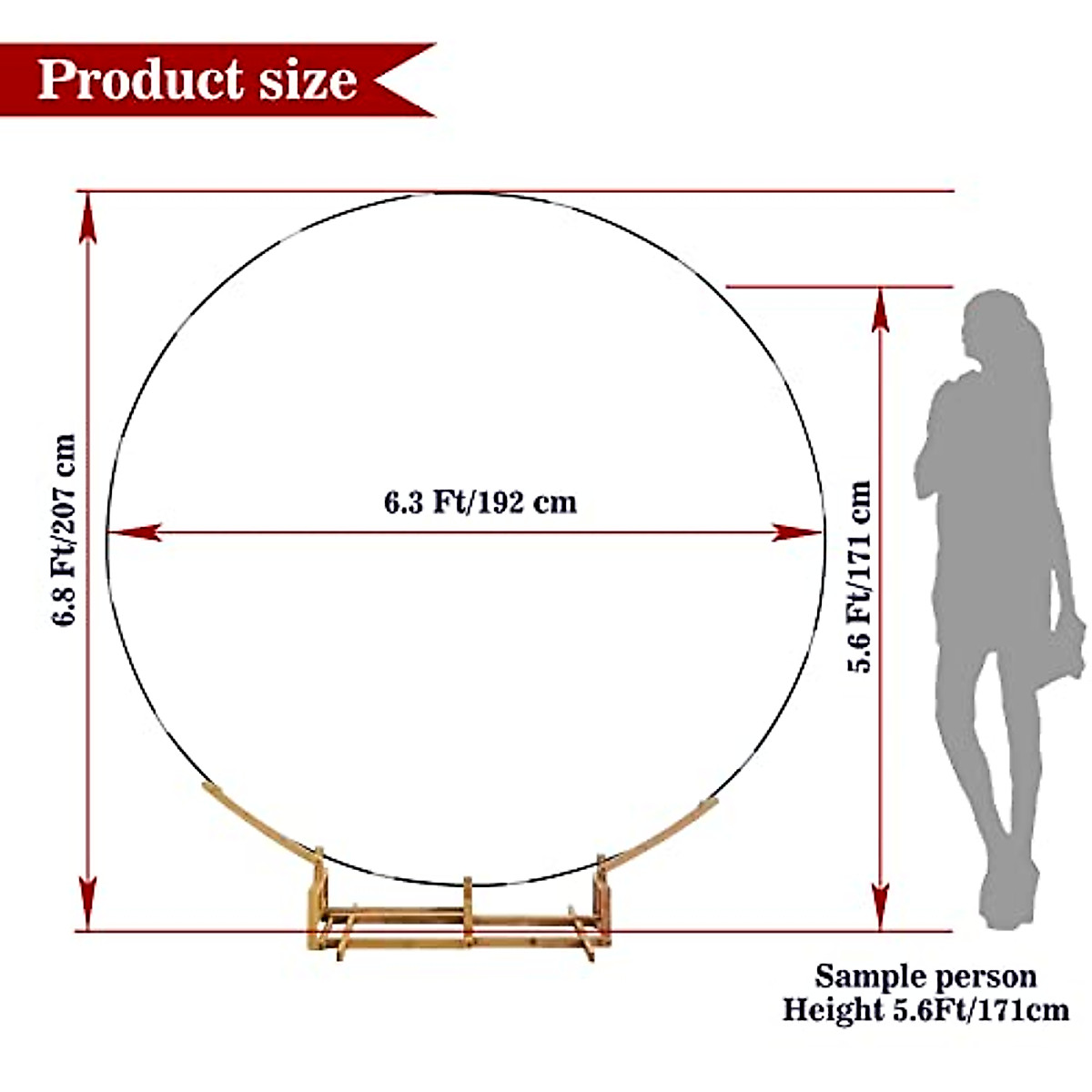 6.3ft Circle Balloon Arch Stand kit,Large Round Balloon Arch Frame fit for Birthday,Wedding,Baby Shower Party Backdrop Decoration