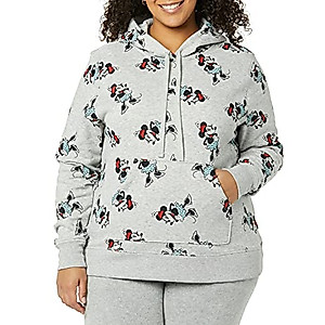 Amazon Essentials Disney | Marvel | Star Wars | Princess Women's Fleece Pullover Hoodie Sweatshirts (Available in Plus Size), Minnie Icons, Medium