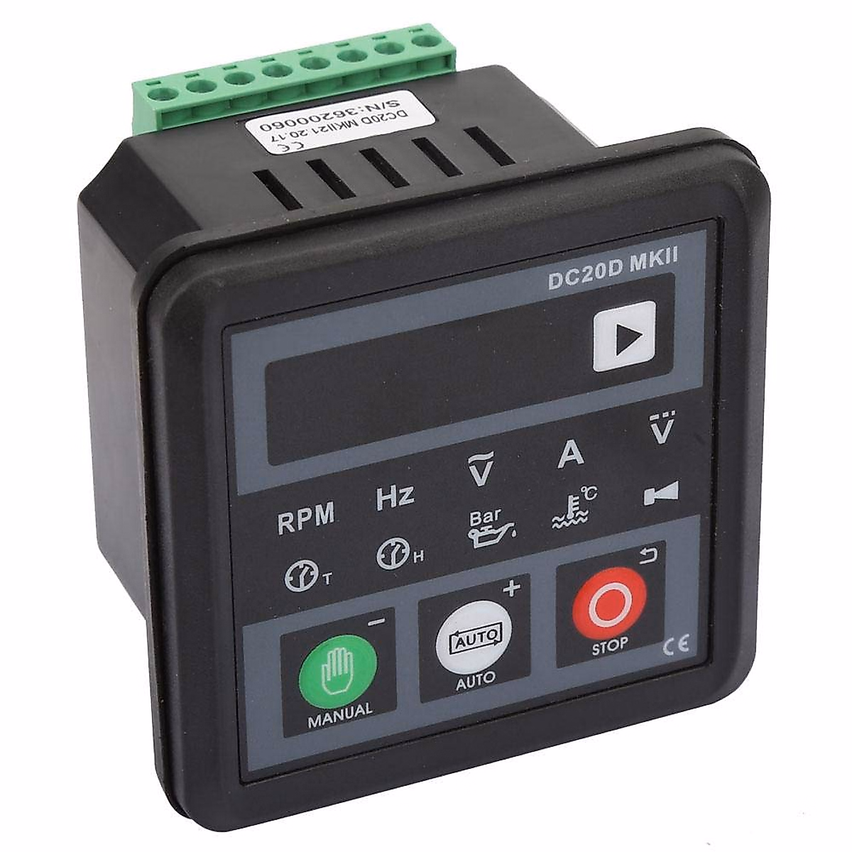 Generator Controller,DC20D MKII Electronic Generator Controller Module ,Control Panel for Engine or Generator, Auto Start/Stop, Protection and Alarm Indication