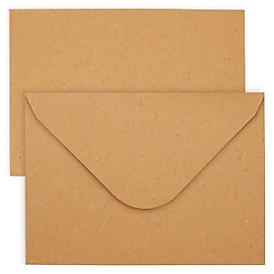4x6 Kraft Paper Envelopes for Invitations, Baby Shower, Birthday Party, Wedding, Brown A6 (50 Pack)