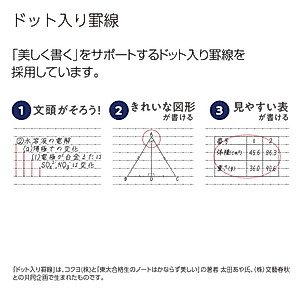 KOKUYO Composition Notebooks, 5 Pack Smart Campus Semi-B5 Comp Book with Dot A 7mm Ruled, 30 Sheets, School Lined Notebook in White, Journal Notebook for Women Work Study Note Taking (NO-GS3CWATX5)