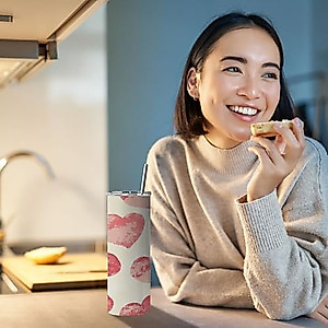 Medpol love kisses valentines insulated tumblers coffee cup Gift，love kisses valentines Drinking Glasses-Tea Cup-Coffee Mug tumbler with lid and straw 20 oz insulated tumbler cups