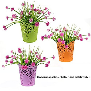 AOKIVIGOA 8pcs Set Pencil Holder Cup Lovely Cute Plastic Hollow Flower Pencil Pots for Office School and Home Pen Ruler Stationery Makeup Brush Storage Organizer with Sticky Notes (Multicoloured)