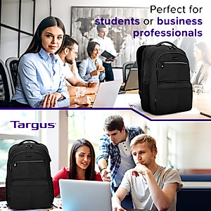 Targus Classic Commuter Laptop Backpack for 15.6-Inch Laptops, Lightweight and Durable Travel Backpack with Padded Compartment, RFID Protection, and TSA-Friendly Design, Black (TBB627GL)