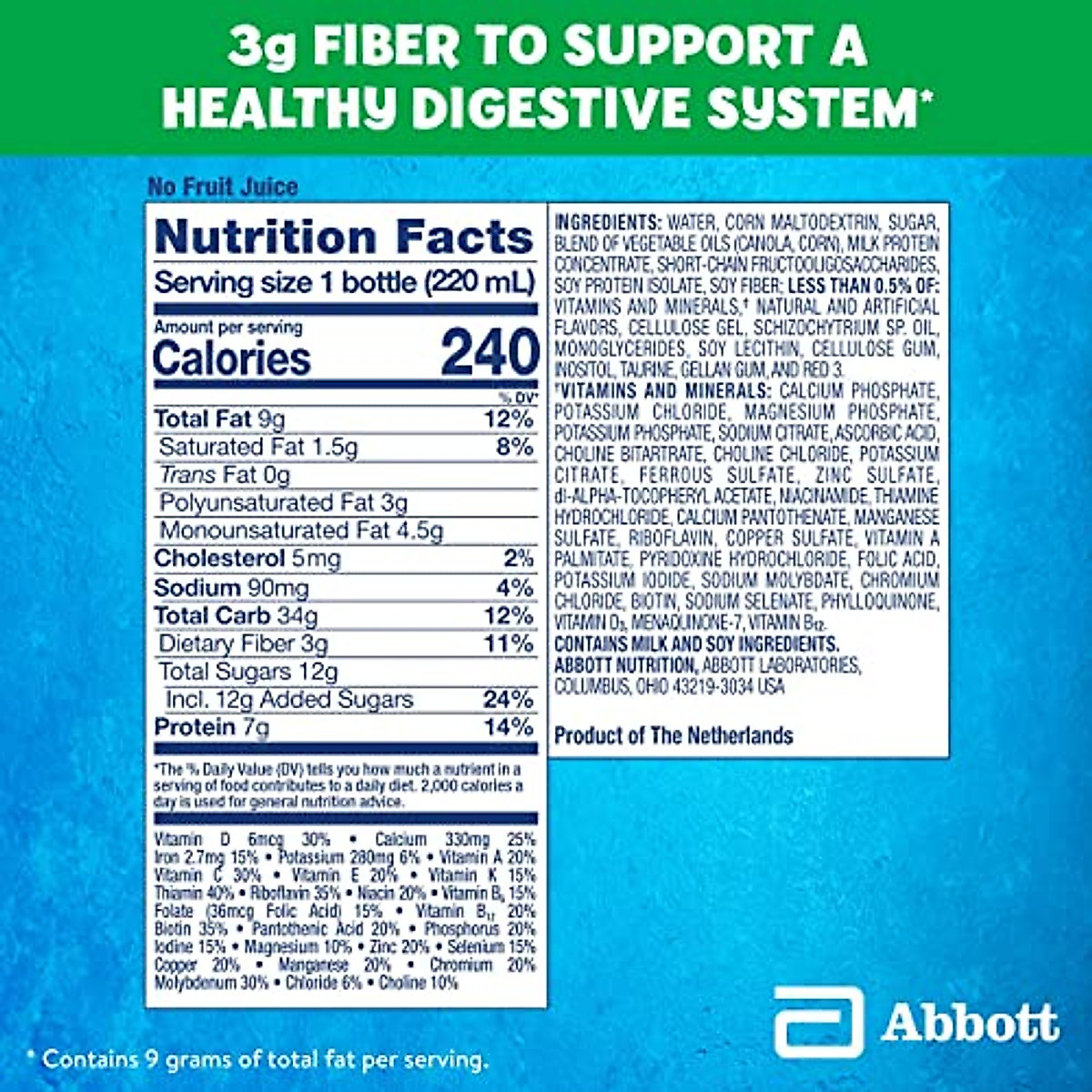 PediaSure Grow & Gain with Fiber, 3g Fiber to Support a Healthy Digestive System, Nutrients for Immune Support, Kids Nutritional Shake, DHA Omega-3, Non-GMO, Strawberry, 7.4 fl oz (Pack of 24)