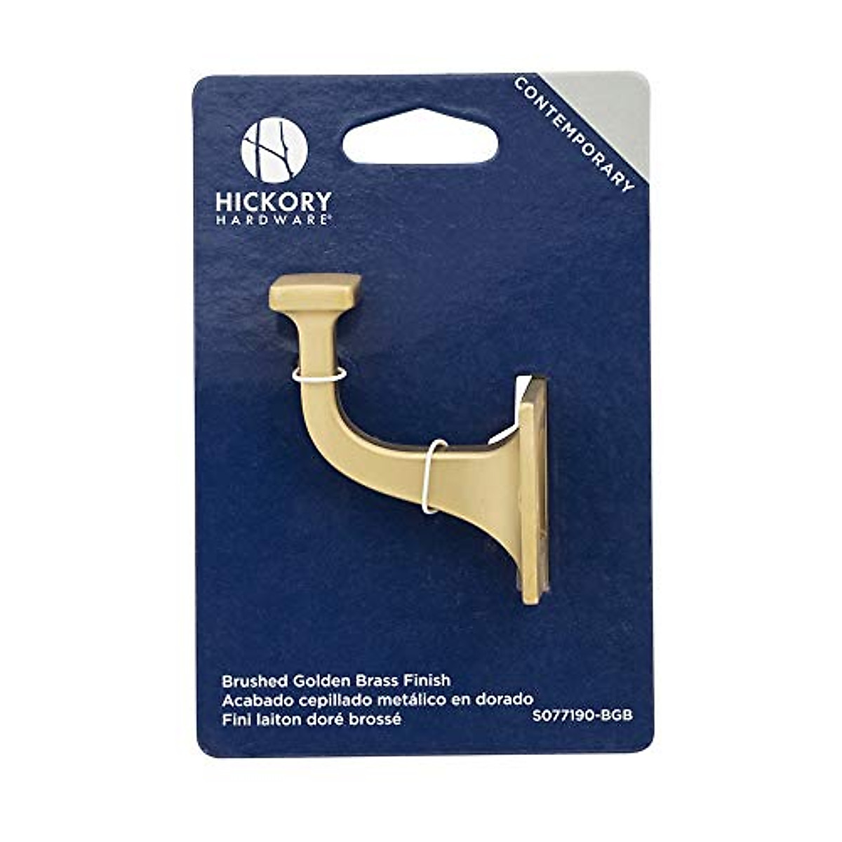 Hickory Hardware Forge Collection Coat Hooks, Wall Hooks for Hanging Coats, Hats, Towels, Robes and More, 2-3/4 Inch Long, Brushed Golden Brass, 1 Pack