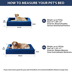 BFPETHOME Dog Beds for Extra Large Dogs, Washable Dog Bed with Sides, Orthopedic Extra Large Sized Dog Beds with Removable Cover & Waterproof Dog Bed for Pet