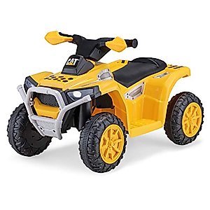 Kid Trax CAT Toddler Quad Ride On Toy, 6 Volt Battery, 1.5-3 Years Old, Max Weight 44 lbs, Single Seater, Yellow (KT1575AZ)