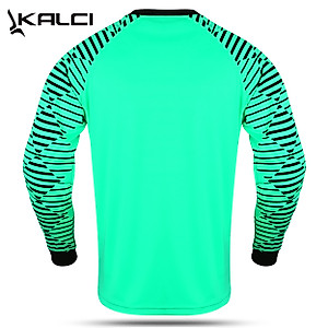 Kalci Soccer Goalie Jersey Padded Football Shirt for Adult/Kids Long Sleeve Football Padded Shirt Mens Goalkeeper Jersey Sea Green-AL
