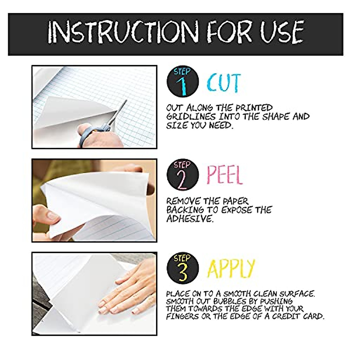 Kassa Whiteboard Wall Sticker Roll - 17.3 in Wide x 8 Ft Long with 3 Dry Erase Markers, Ideal for Classroom, Home, and Office Use - Customizable Adhesive Whiteboard & Can Stick on Any Flat Surface