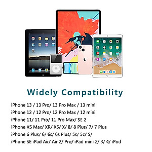 Apple MFi Certified 2 in 1 Dual Lightning Aux Charge Adapter, iPhone Headphones Splitter for iPhone 13 12 11 XS XR X 8 7 6 Support Audio+Charge+Call+Music Volume Control - 2 Pack