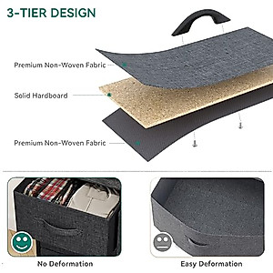 YITAHOME Storage Tower Unit with 8 Drawers - Fabric Dresser with Large Capacity, Organizer Unit for Bedroom, Living Room & Closets - Sturdy Steel Frame, Wooden Top & Easy Pull Fabric Bins (Graphite)