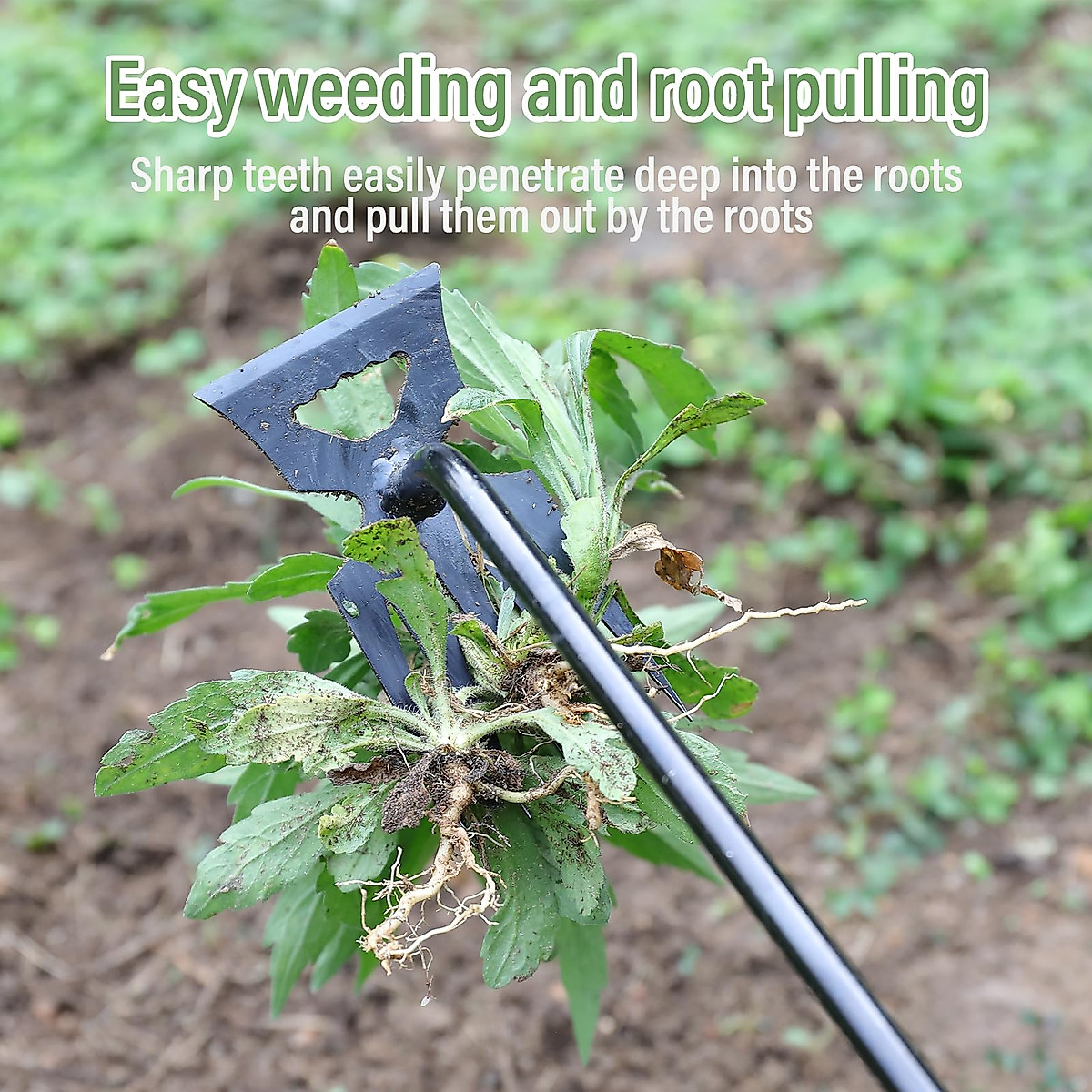 SIXCAR Weeding Tools,Portable Garden Weeder Tool,2024 New Manganese Steel Weed Puller,for Hand Weeder for Vegetable Gardening Backyard Farm Planting & Uprooting Weeding Tool (Black 5-Tooth)