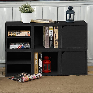 Way Basics Closet Organizer and Storage - Modular Connect Door Cube (Tool-free Assembly), Black