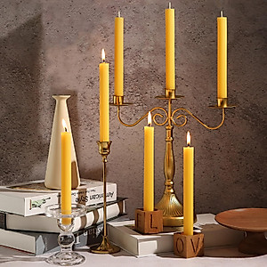 Natural Beeswax Taper Candles,8 inch Long Beeswax Candle Sticks,10 Hour Burn Time Tapered Candle, Dripless and Smokeless Beeswax Tapers, for Purified Air Spa Relaxation Christmas Home Decor(4pcs)