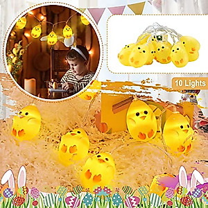 Easter Lights, 5ft 10 LEDs Chicks Light Indoor/Outdoor Decorative Light Battery Operated Chicks Night Light Walls, Windows, Rooms Decorative Lights for Tent Garden Patio Holiday Tree Decorative