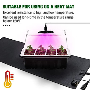 DUCRKAC (5-Pack) Seed Starter Tray with Grow Light & Humidity Dome, 60-Cell Seedling Starter Trays, Plant Starter Kit Indoor, Seed Starting Supplies, Garden Seed Growing Kit, Plant Germination Trays