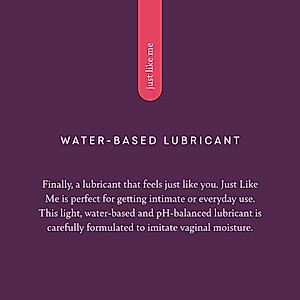 Pure Romance Just Like Me Water-Based Lube, Natural Feeling Water-Based Lubricant, Lubrication for Women and Men to Replicate Real Moisture, 3.38 Fl Oz, Original