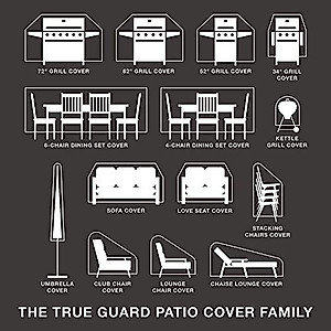 True Guard Patio Furniture Covers Waterproof Heavy Duty - Stackable Patio Chair Cover, 600D Rip-Stop, Fade/Stain/UV Resistant for Outdoor Patio Furniture, Dark Brown