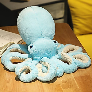XIYUAN Stuffed Octopus Plush Toy Octopus Plush Doll Cute Big Eyes Octopus Stuffed Animals Soft Stuffed Marine Animals Plush Pillow for Kids Gift Small11.8inch(Blue)