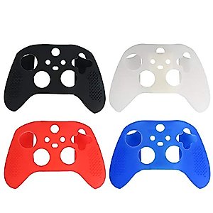Silicone Protective Skin Cover Soft Shell Case for Xbox ONE X Controller Skin Cover (Red)