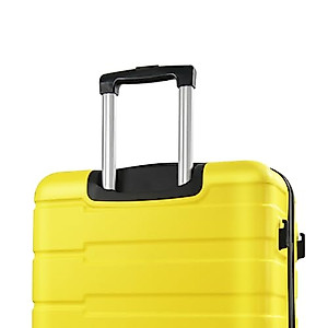 HOUAGI Luggage Sets 2 Piece,20 inch 24 inch Carry on Luggage Airline Approved,ABS Hardside Lightweight Suitcase with 4 Spinner Wheels,2-Piece Set(20/24),Yellow